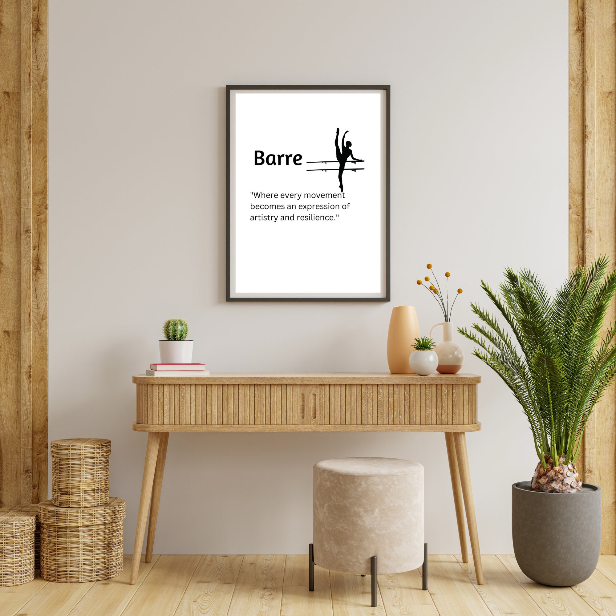 Barre Studio Poster, Printable Barre Art, Pilates Barre Instructor Gift ...