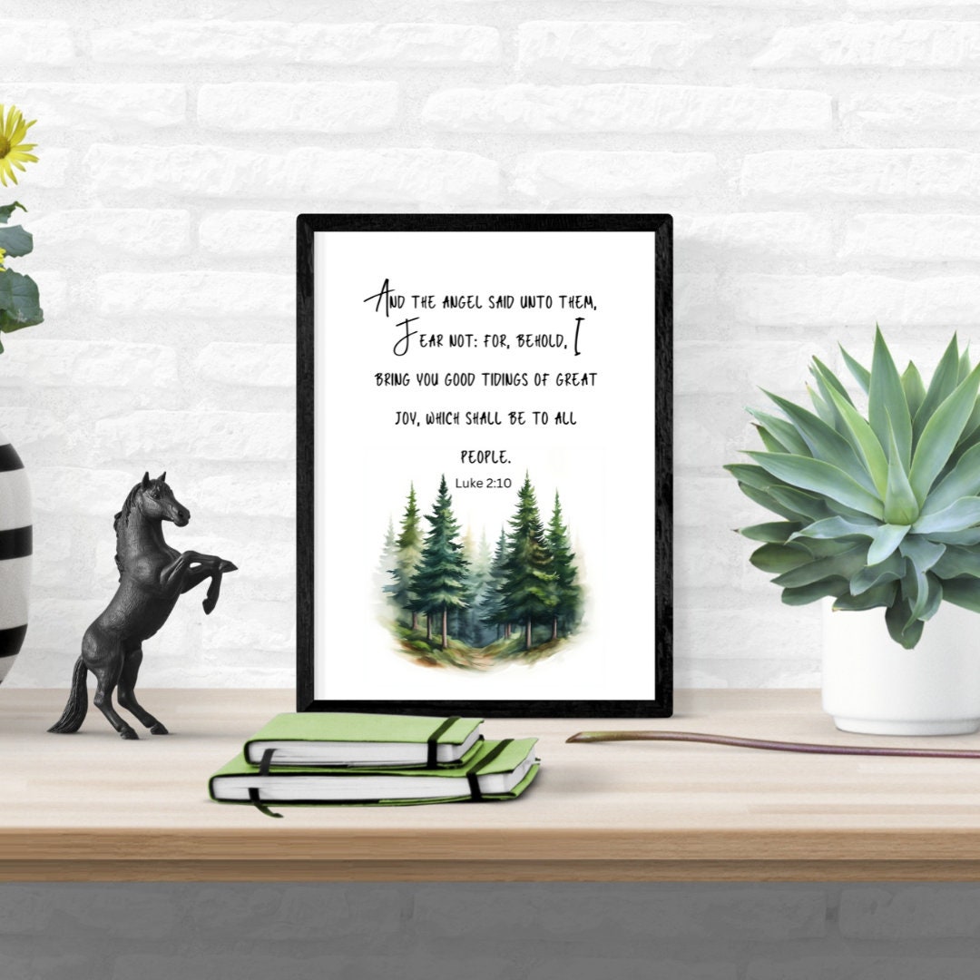Luke 2 10, Christian Bible Verse Wall Art, Scripture Print, Christmas ...