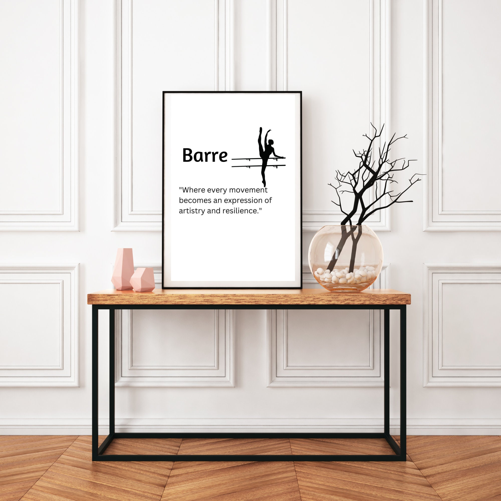 Barre Studio Poster, Printable Barre Art, Pilates Barre Instructor Gift ...