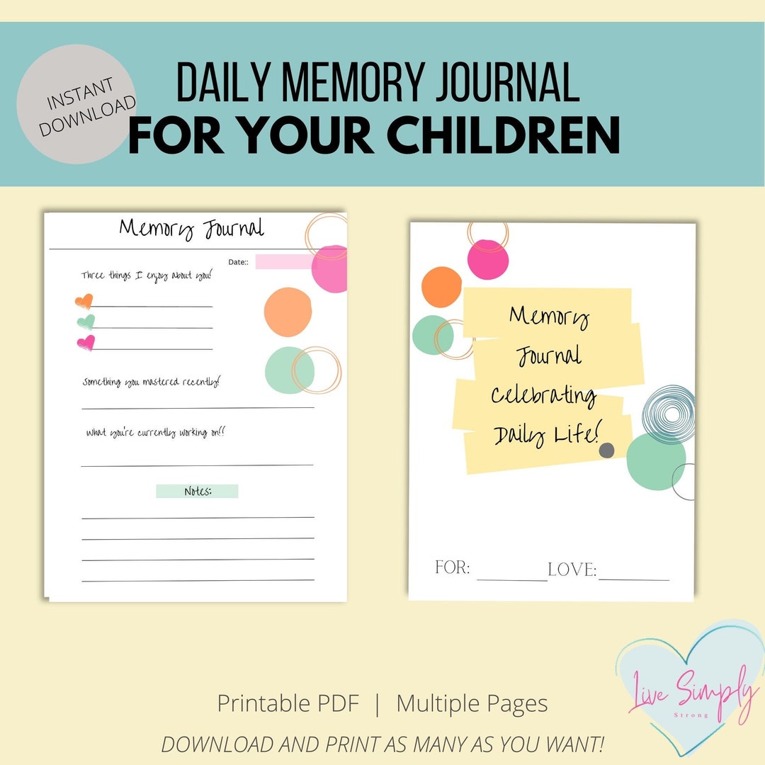 Childhood Memory Journal, Keepsake Book, Daily Affirmations, Book From ...