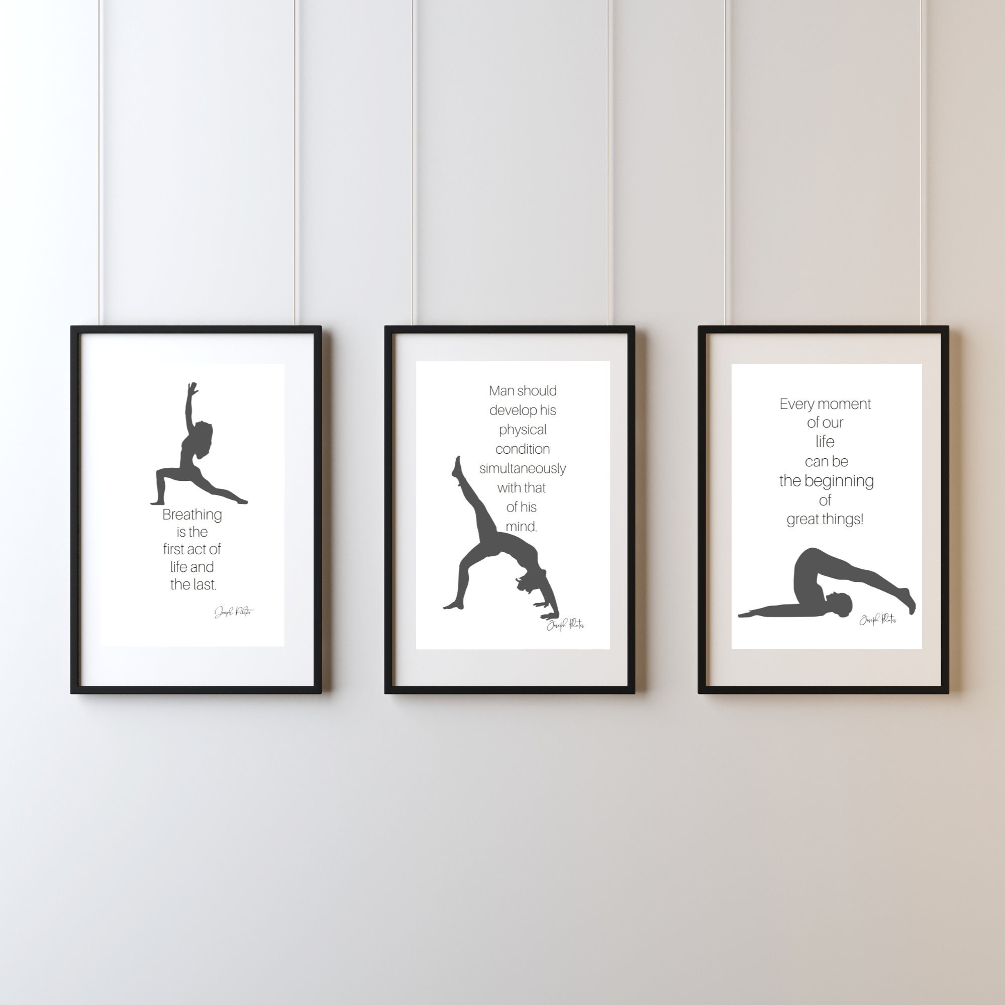 Set of 4 PILATES PRINTS for Digital Download, Great for Pilates Studios ...