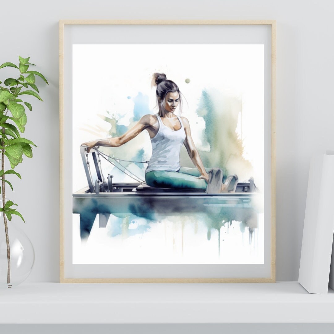 Pilates Reformer Watercolor, Pilates Wall Art, Pilates Studio Decor ...