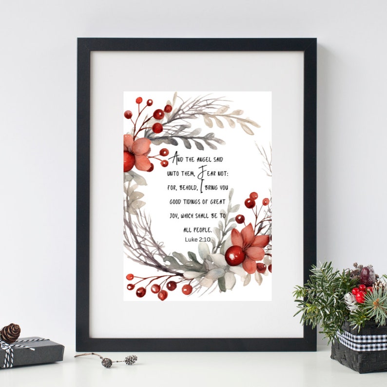 Luke 2 10, Bible Verse Art, Digital Download, Christmas Wall Decor - Etsy