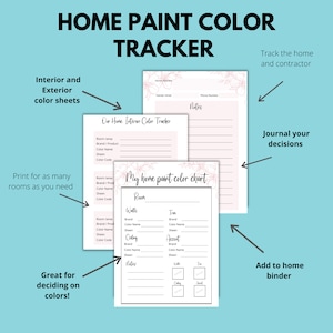 Tracker Paint Color Organizer Wall Paint Colors House Paint Tracker ...