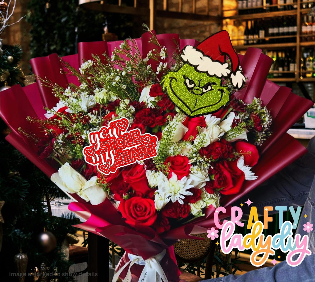 Grinch Bouquet Topper - Etsy