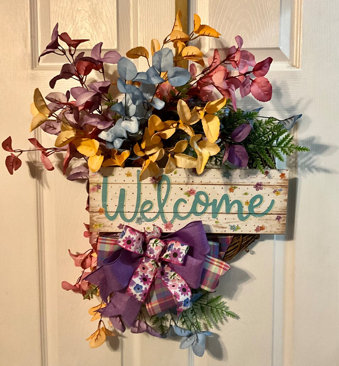 Spring Welcome Grapevine, Welcome Door Decor, Spring Decor - Etsy