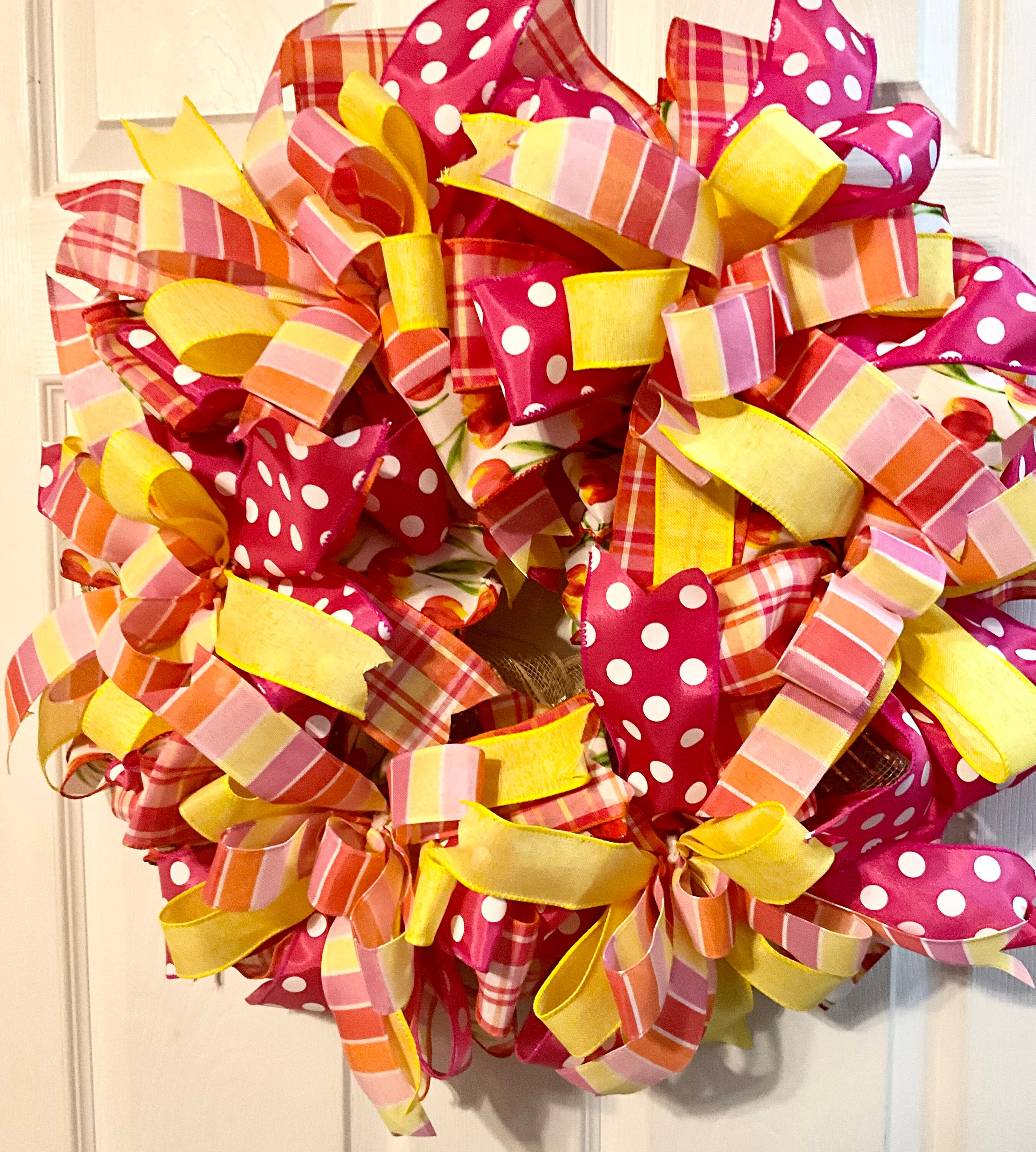 Multi Bow Wreath, Spring Wreath, Bow Wreath, Ribbon Wreath, Wreath Made ...
