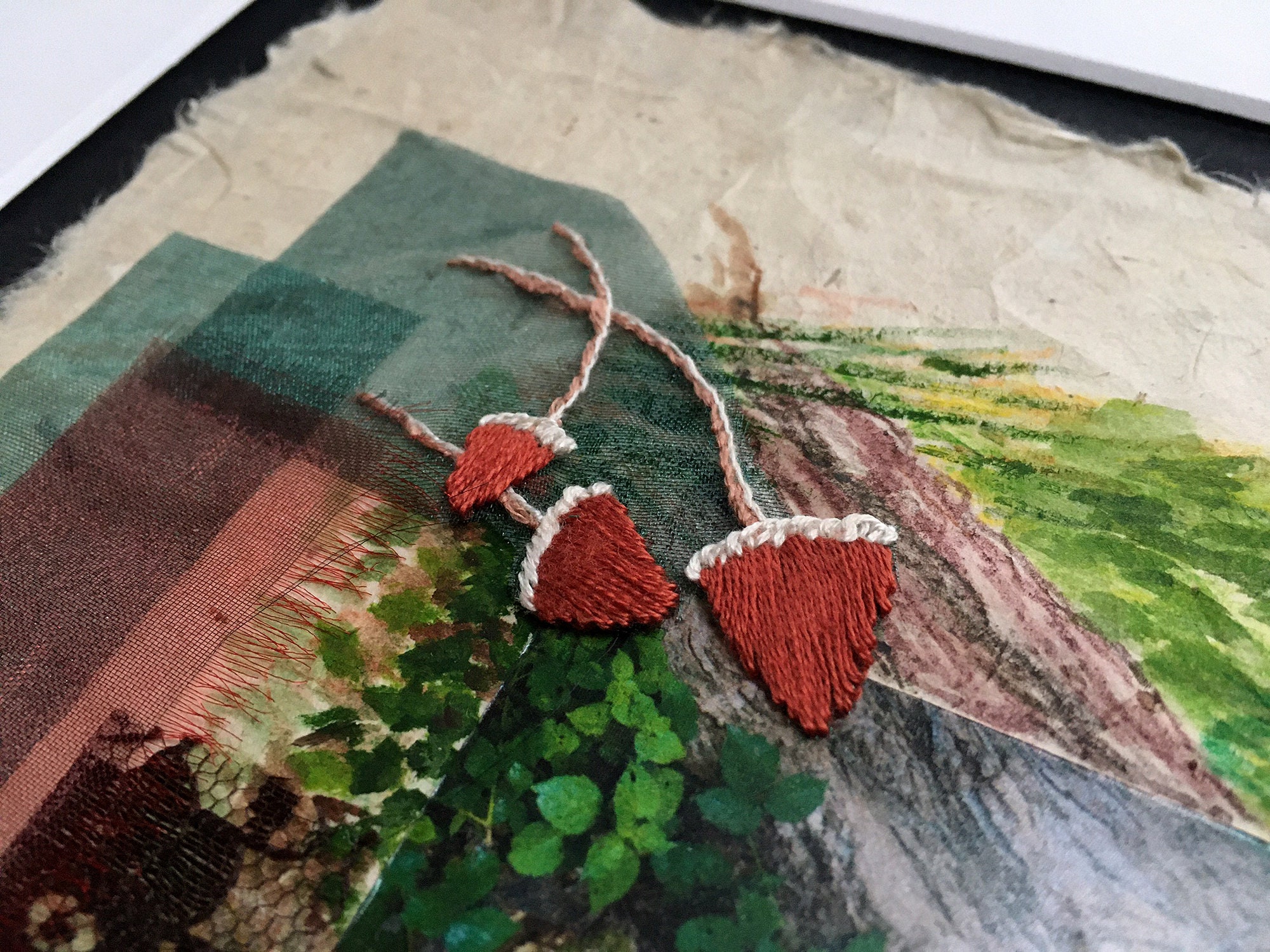 Toadstools Original Irish Collage Painting Art Work - Etsy