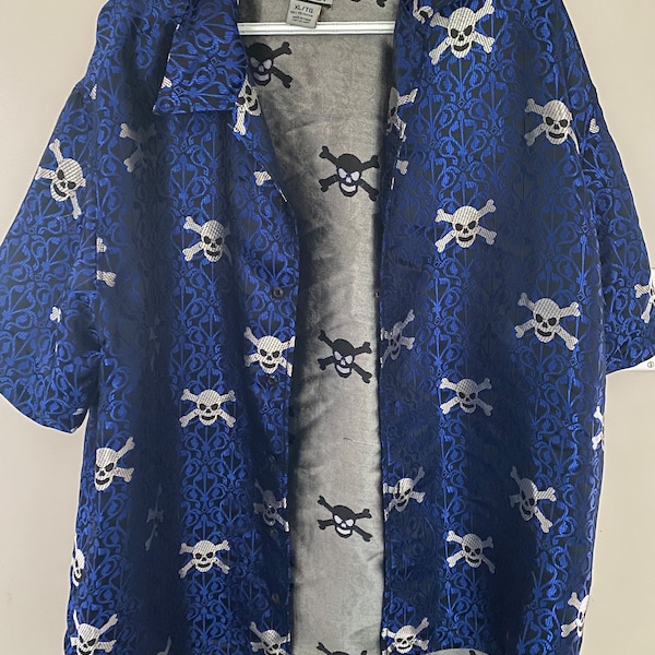 Skull Button up Shirt - Etsy