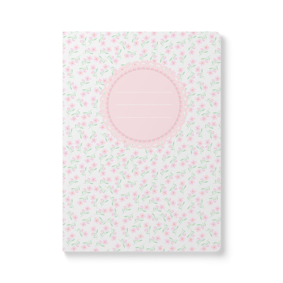 Softcover Journal Coquette Floral Notebook Feminine Flowers Cute Demure ...