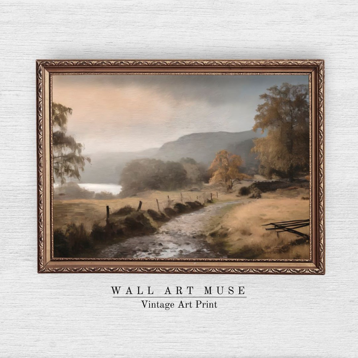 Printable Country Oil Painting, Vintage Landscape Print, Vintage ...