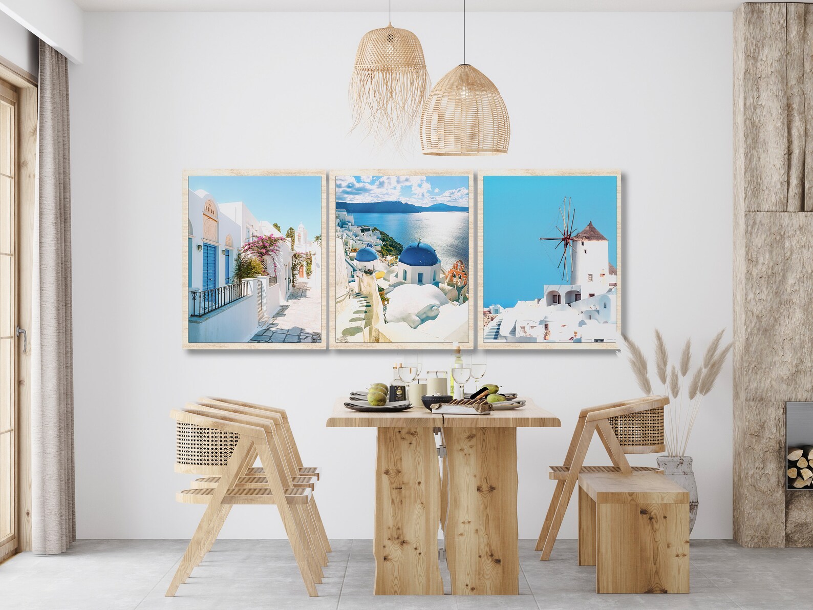 Greece Prints Set of 3 Wall Art Printable Boho Santorini - Etsy