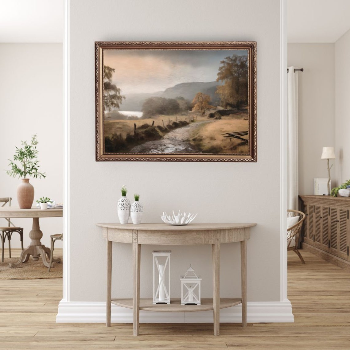 Printable Country Oil Painting, Vintage Landscape Print, Vintage ...