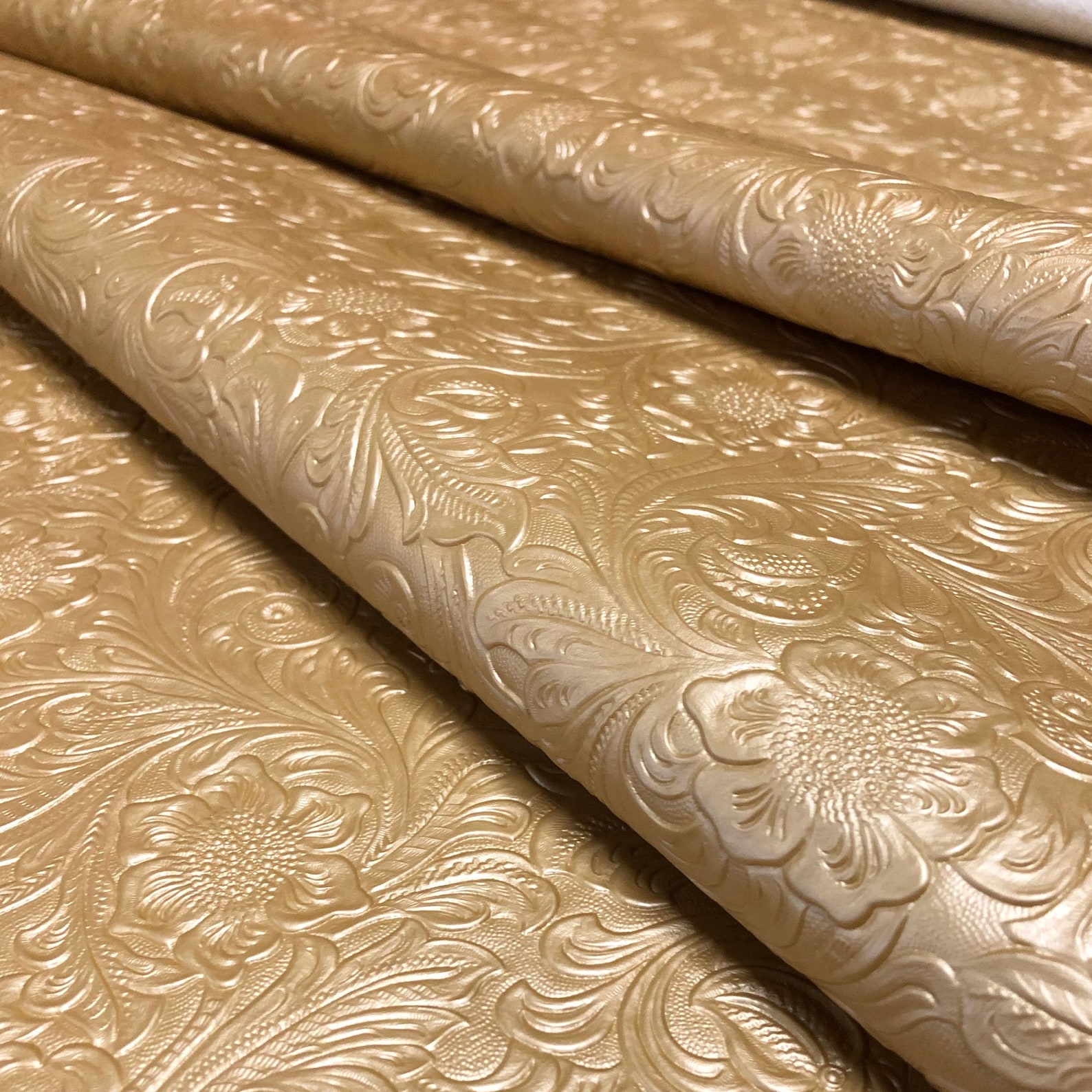 Tooled Faux Leather Western Cowboy Floral Embossed Vinyl - Etsy