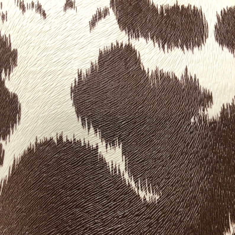 Cow Print Faux Leather, Smooth Textured Animal Hide Pattern Vinyl ...