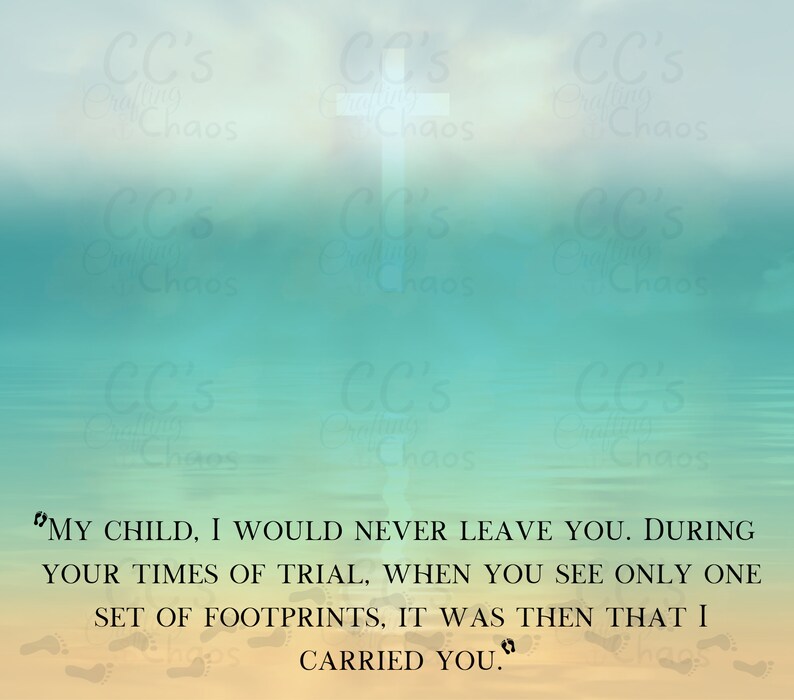 Footprints Tumbler Wraps, Footprints Quote PNG Files, Religious Tumbler Wraps, Christian PNG ...