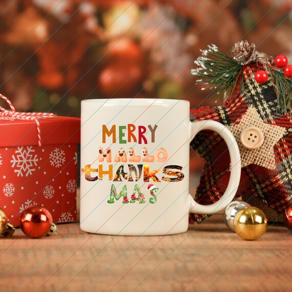 Merry Hallowthanksmas PNG Files Christmas Thanksgiving - Etsy