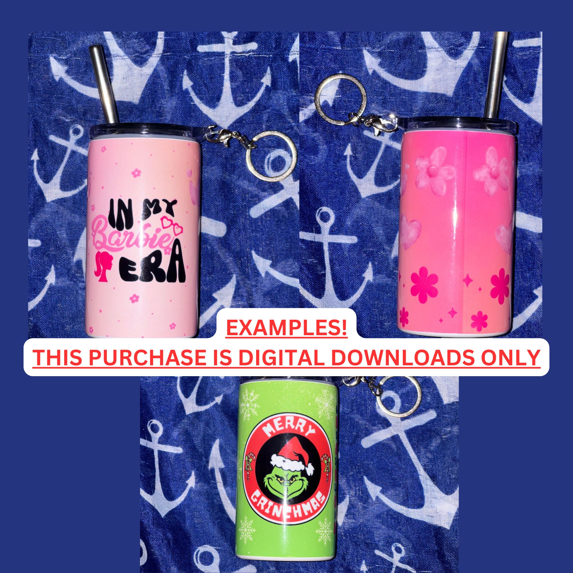 3oz Straight Skinny Mini Shot Glass Designs, 3oz Christmas Wraps, Mini ...