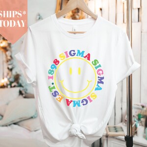 Sigma Sigma Sigma Radiating Smiley Face T-shirt Tri Sigma - Etsy