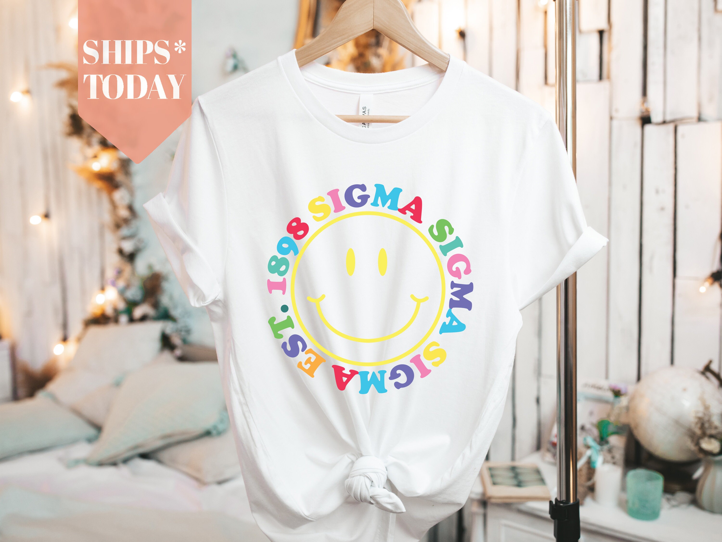 Sigma Sigma Sigma Radiating Smiley Face T-shirt Tri Sigma - Etsy