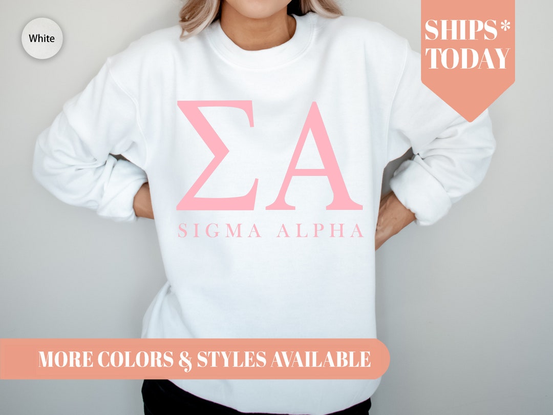 Sigma Alpha Pink Letter Sorority Sweatshirt Sigma Alpha - Etsy