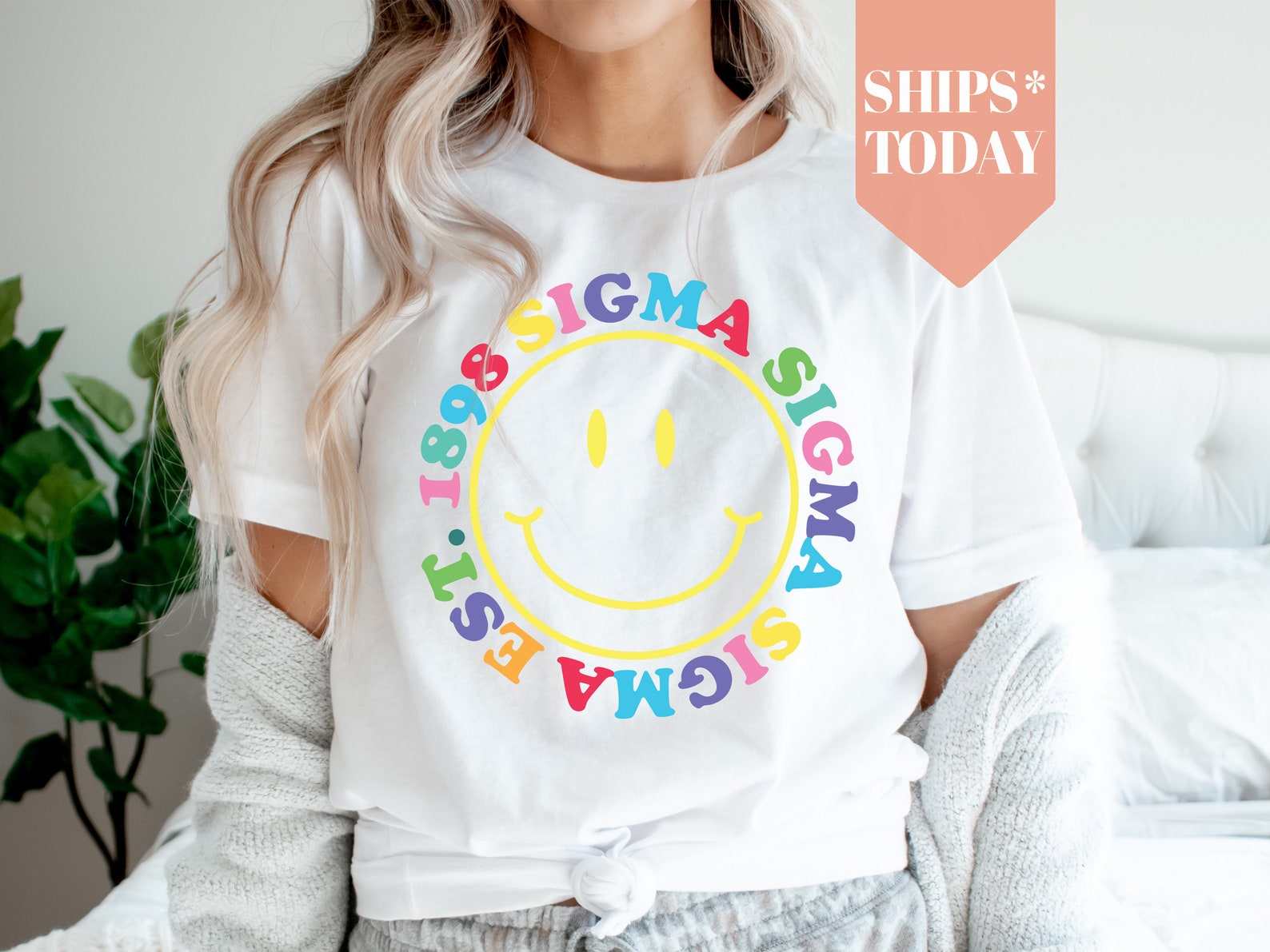 Sigma Sigma Sigma Radiating Smiley Face T-shirt Tri Sigma - Etsy