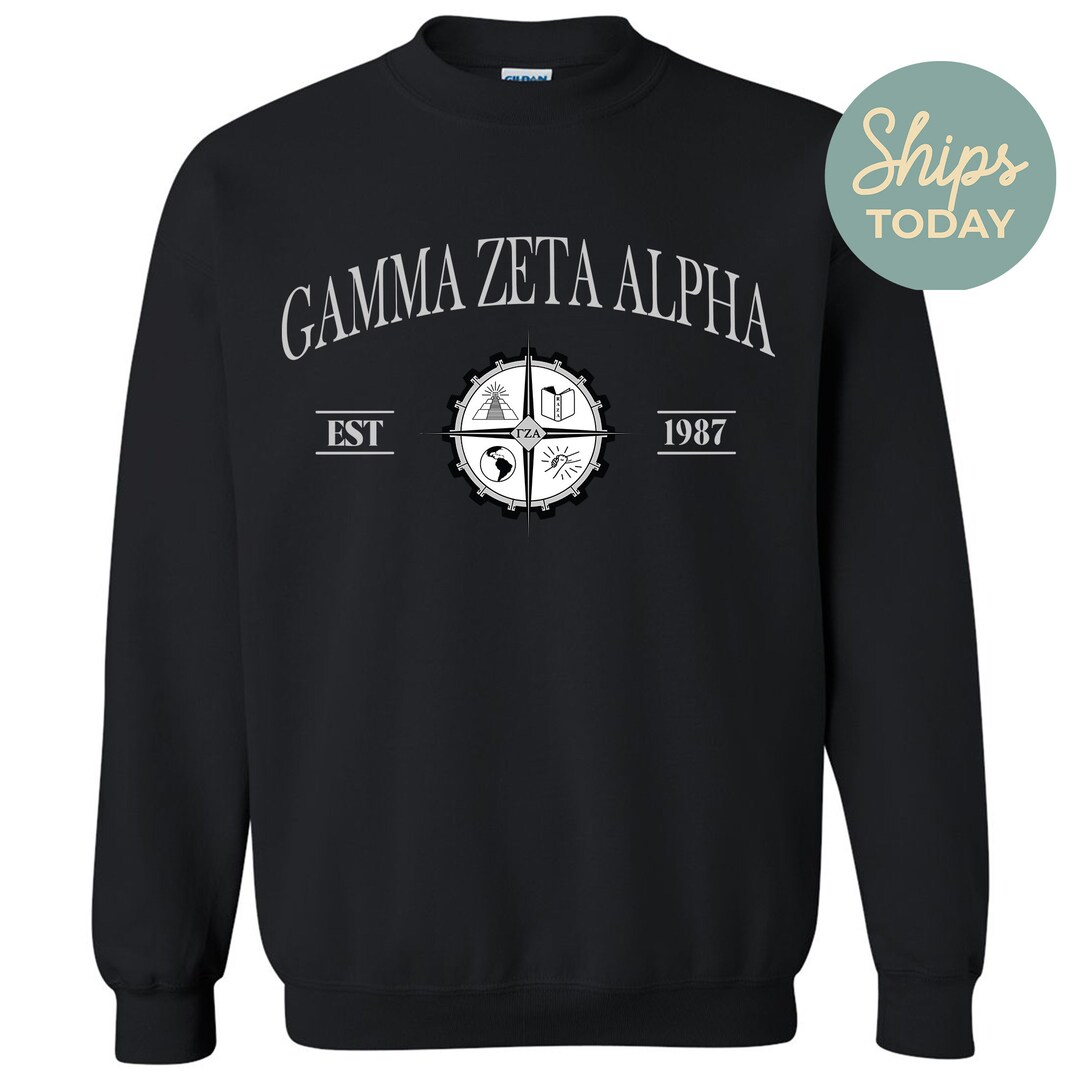 Gamma Zeta Alpha Crest Fraternity Sweatshirt Gamma Zeta - Etsy