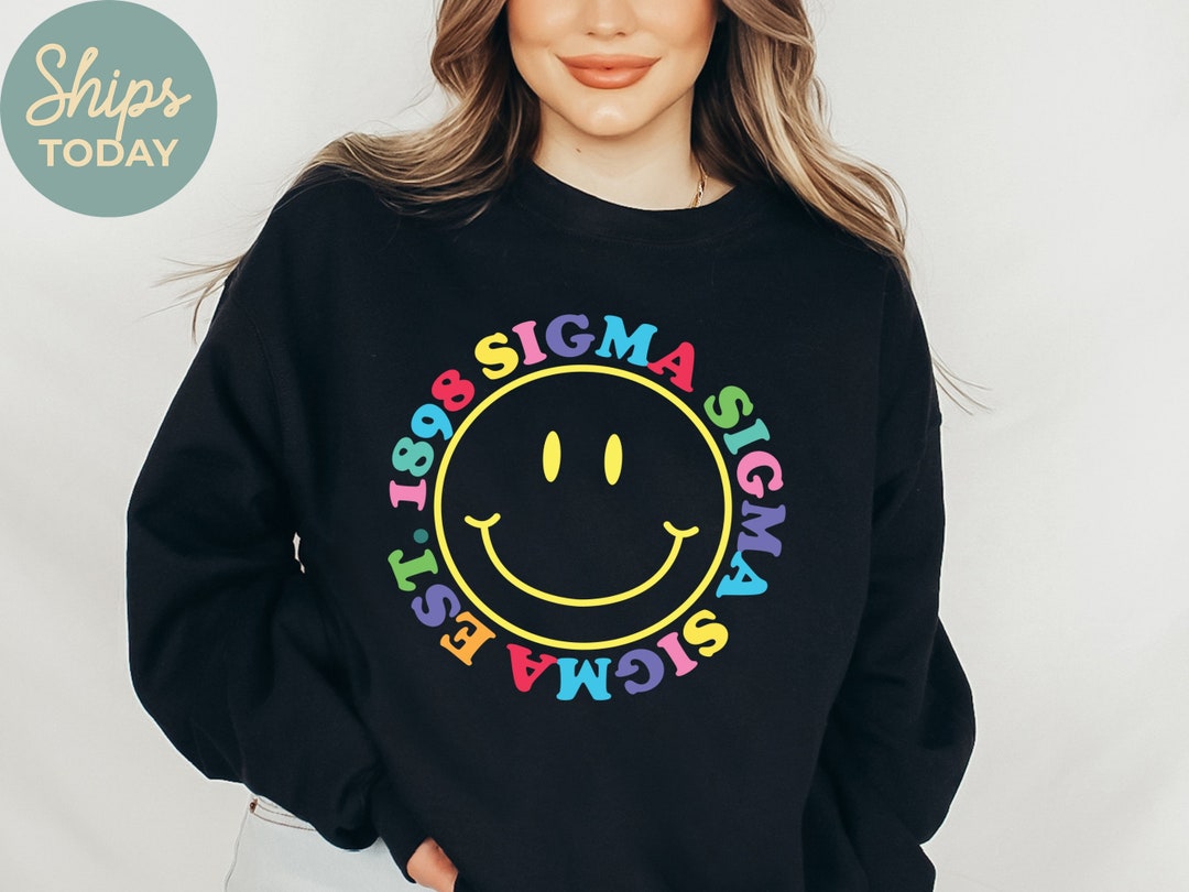 Sigma Sigma Sigma Radiating Smiley Face Sorority Sweatshirt - Etsy