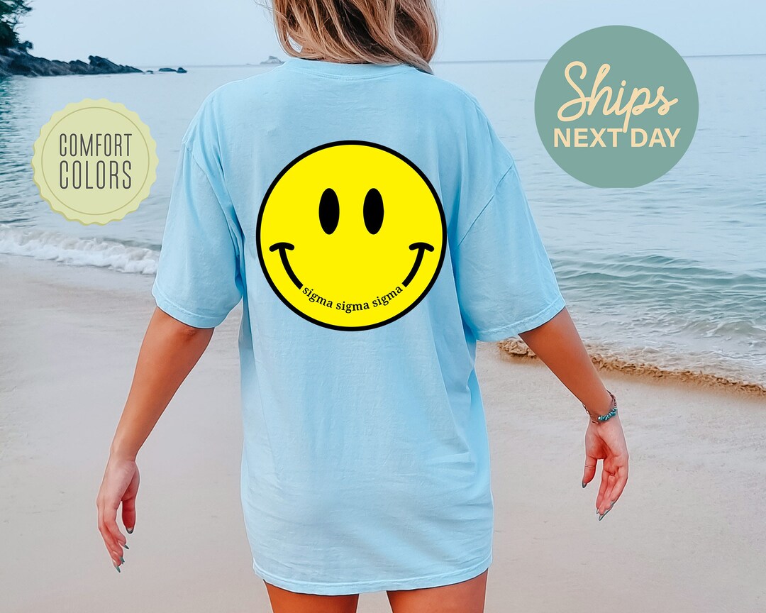 Sigma Sigma Sigma Smiley Face Comfort Colors Sorority T-shirt - Etsy