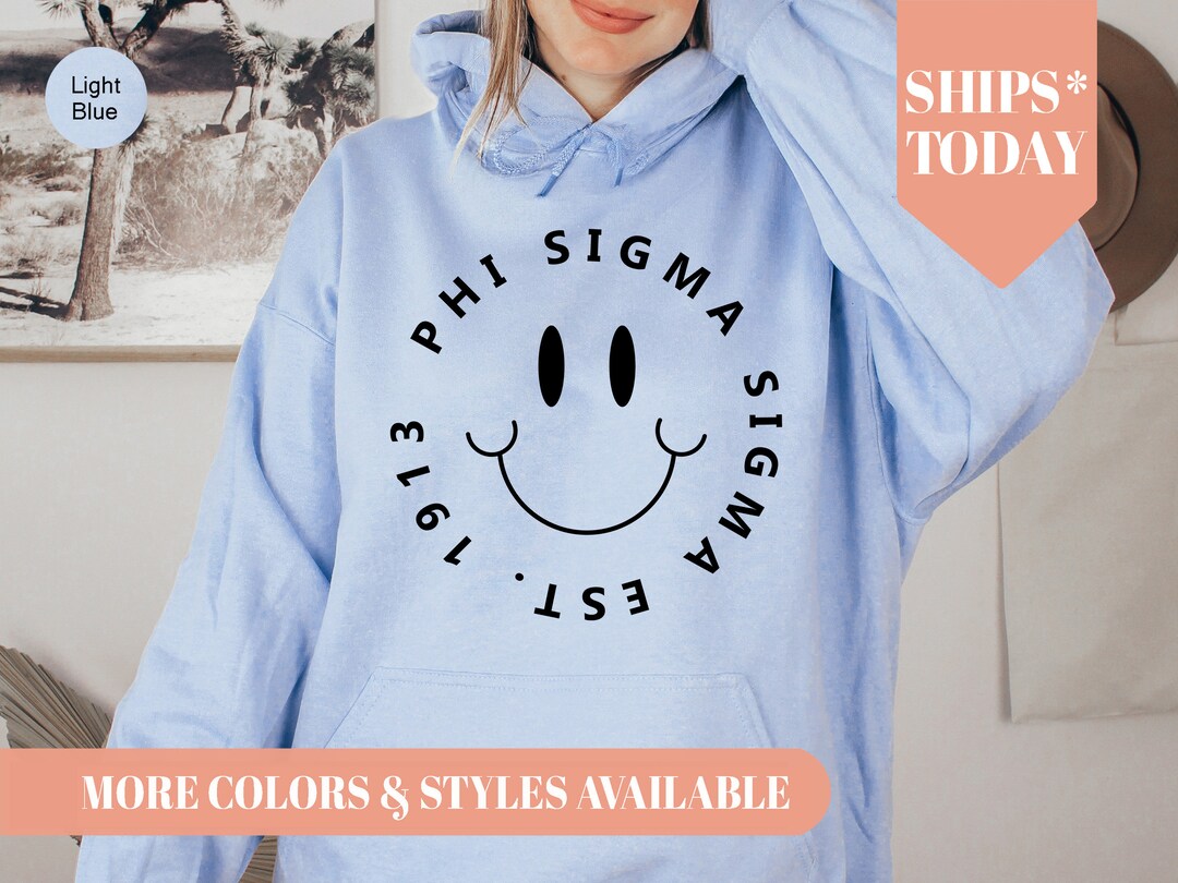 Phi Sigma Sigma Smiley Face Halo Sorority Sweatshirt Phi Sig - Etsy