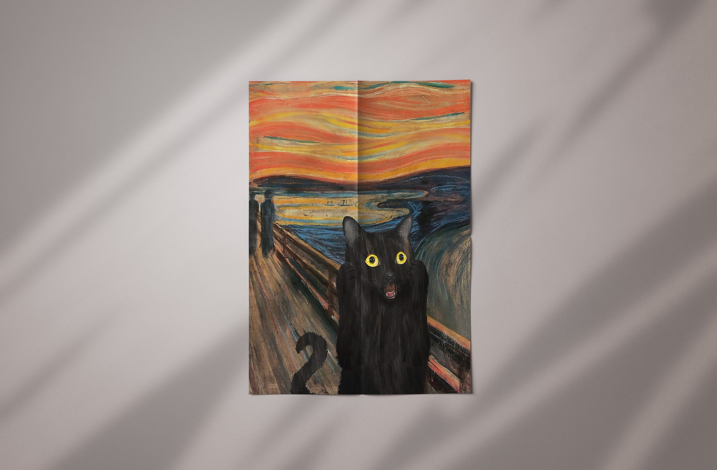 Scream Black Cat Painting, Edvard Munch Scream Paintings, Digital ...