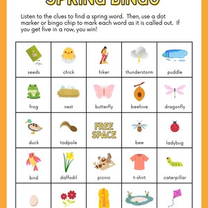 Spring Bingo Game – Speech Therapy, Preschool Activities (printable PDF ...