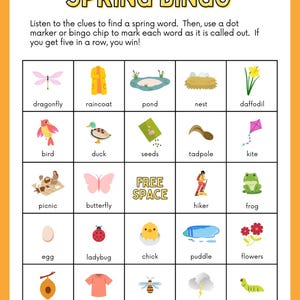 Spring Bingo Game – Speech Therapy, Preschool Activities (printable PDF ...