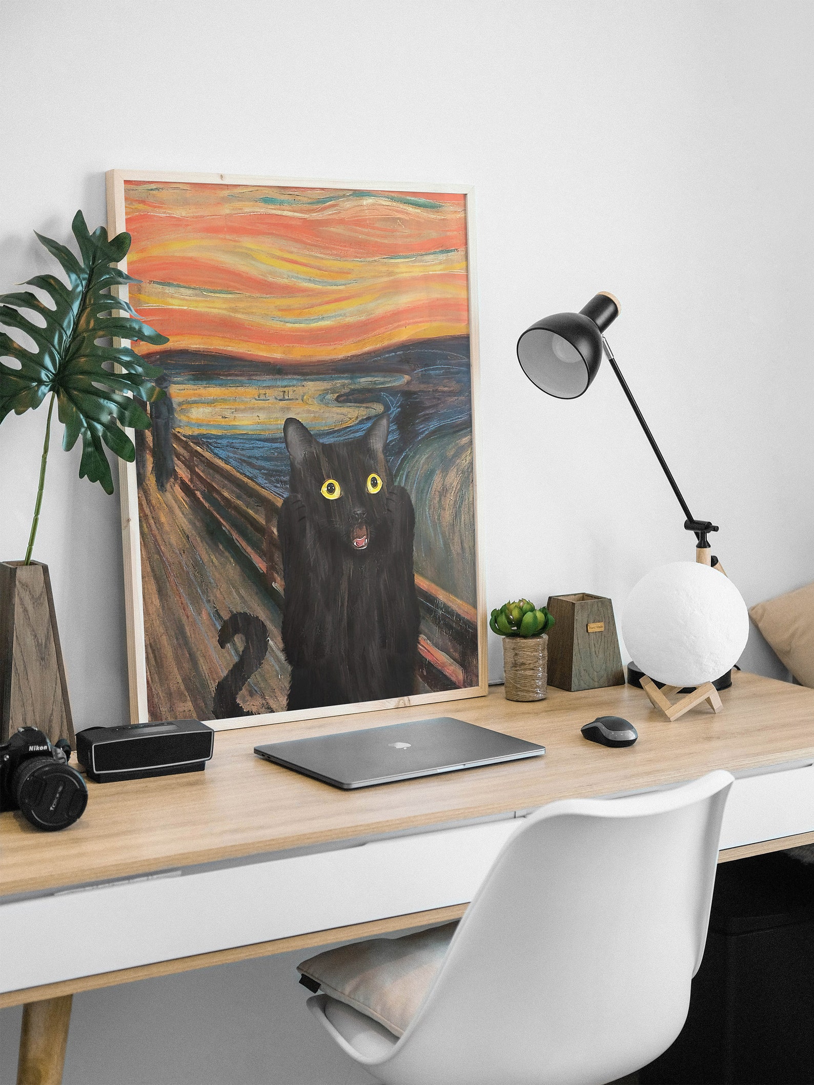 Scream Black Cat Painting, Edvard Munch Scream Paintings, Digital ...