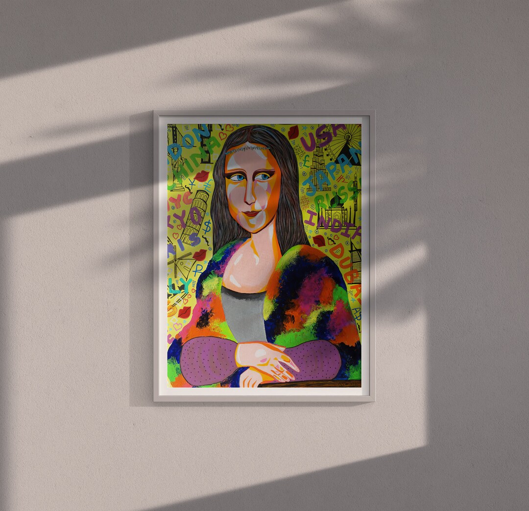 World Tour With Mona Lisa, Leonardo Da Vinci, Mona Lisa Print, Digital ...