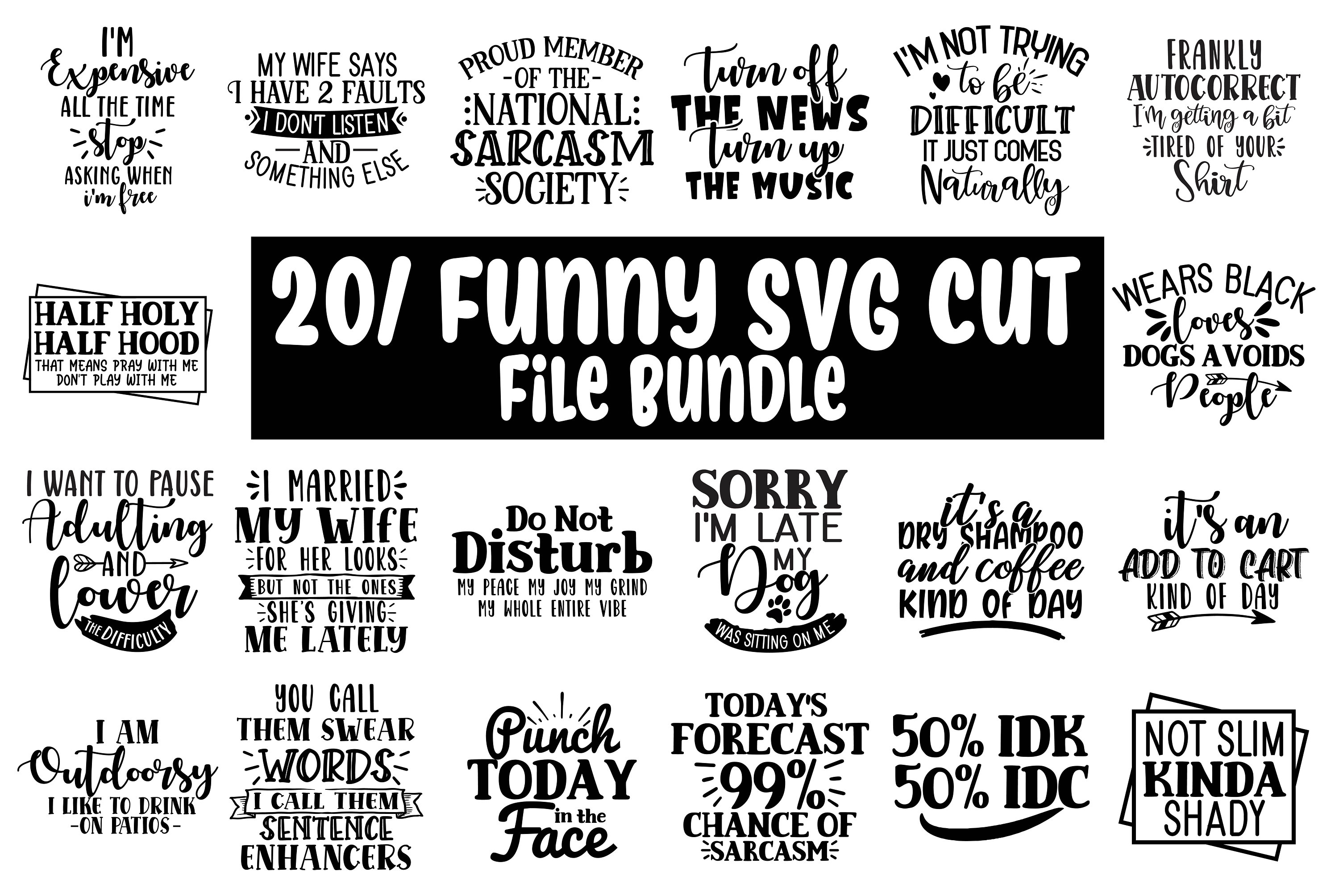 Funny Quotes Svg Bundle for Cricut, Svg Designs Bundle Svg Design ...