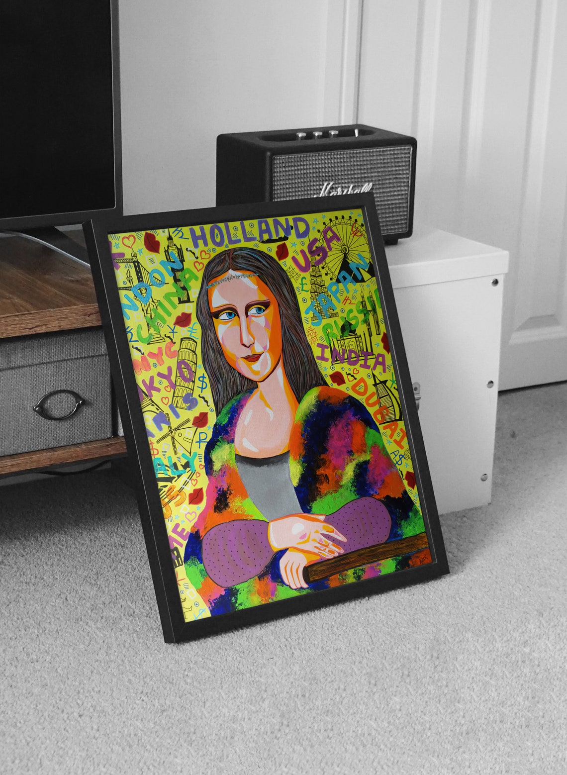 World Tour With Mona Lisa, Leonardo Da Vinci, Mona Lisa Print, Digital ...