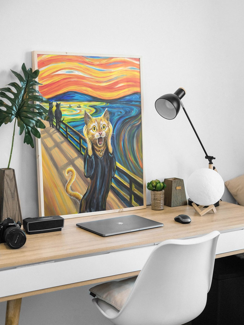 The Scream Cat Painting , Edvard Munch Scream Paintings, Digital ...