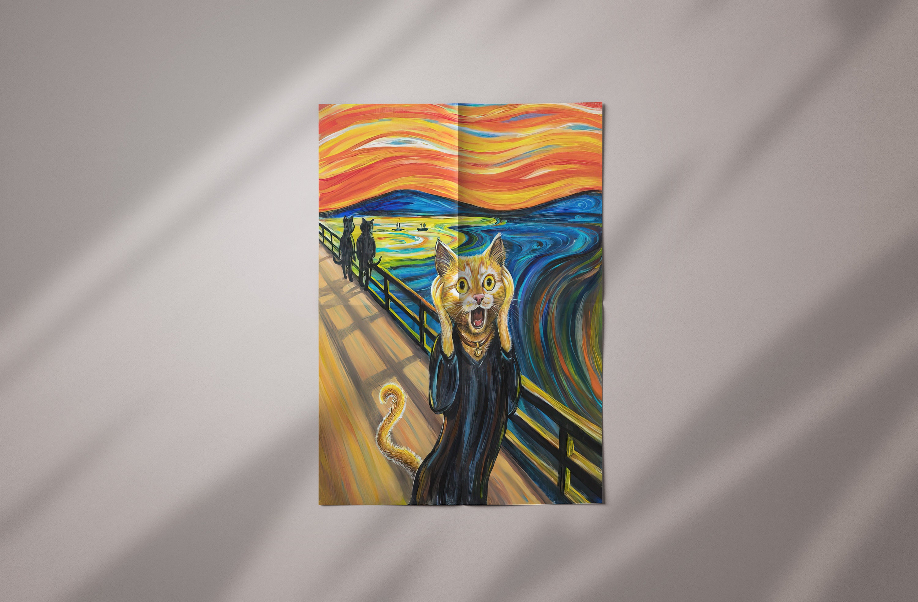 The Scream Cat Painting , Edvard Munch Scream Paintings, Digital ...