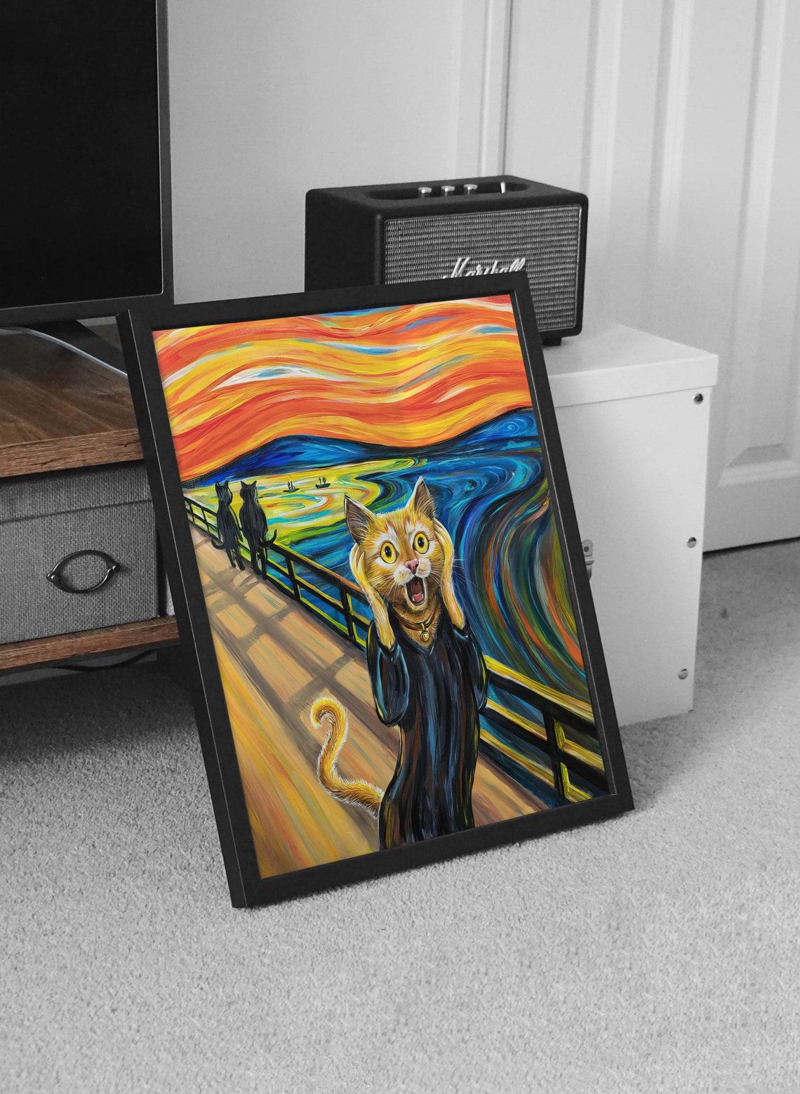 The Scream Cat Painting , Edvard Munch Scream Paintings, Digital ...