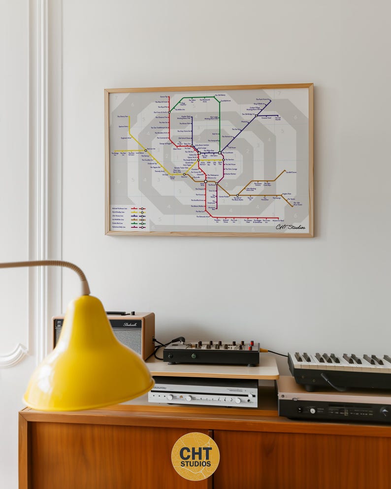 Barnsley Pubs Tube Map Poster - Etsy