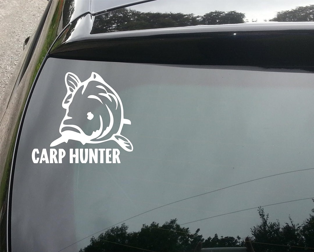 Carp Hunter Fishing Funny Car/bumper Vinyl Decal Sticker 150mm - Etsy