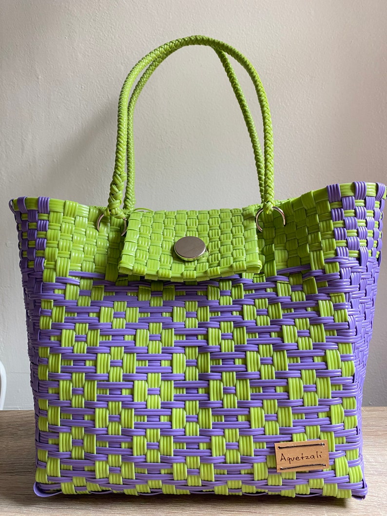 Handmade Plastic Handbag Artisan Made Mexican Handbag/purse Handicraft ...