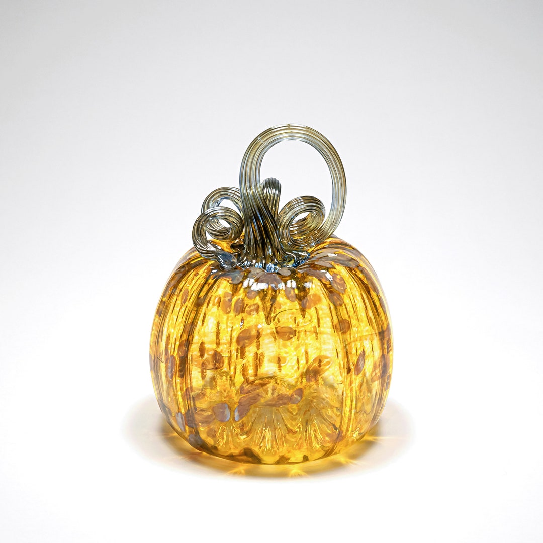 Glass Pumpkin: Transparent Yellow With Gold Speckles and an Iridescent ...