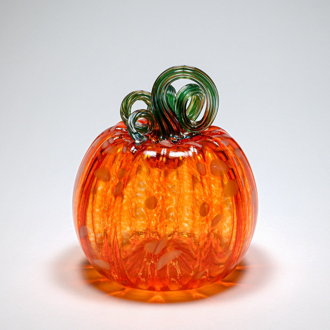Glass Pumpkin: Transparent Orange With White Speckles and Iridescent ...
