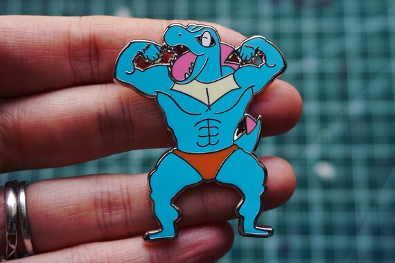 Flexing Crocodile Toad Hard Enamel Pin - Etsy