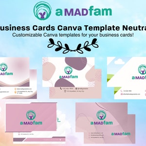 Business Cards Canva Template Neutral - Etsy