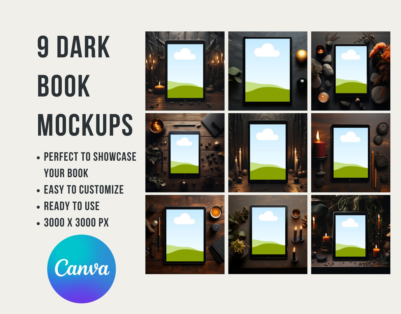 Book Mockups I All Shop Bundle I 50+ Book Mockups I Book Mockup Canva ...