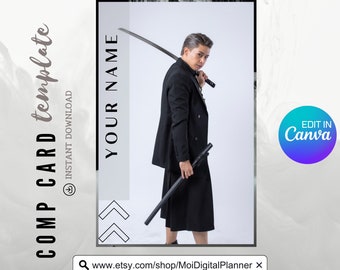 COMP CARD for MEN Male Model Composite Card Modeling Agency Portfolio ...