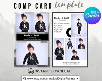 Comp Card Template - Etsy